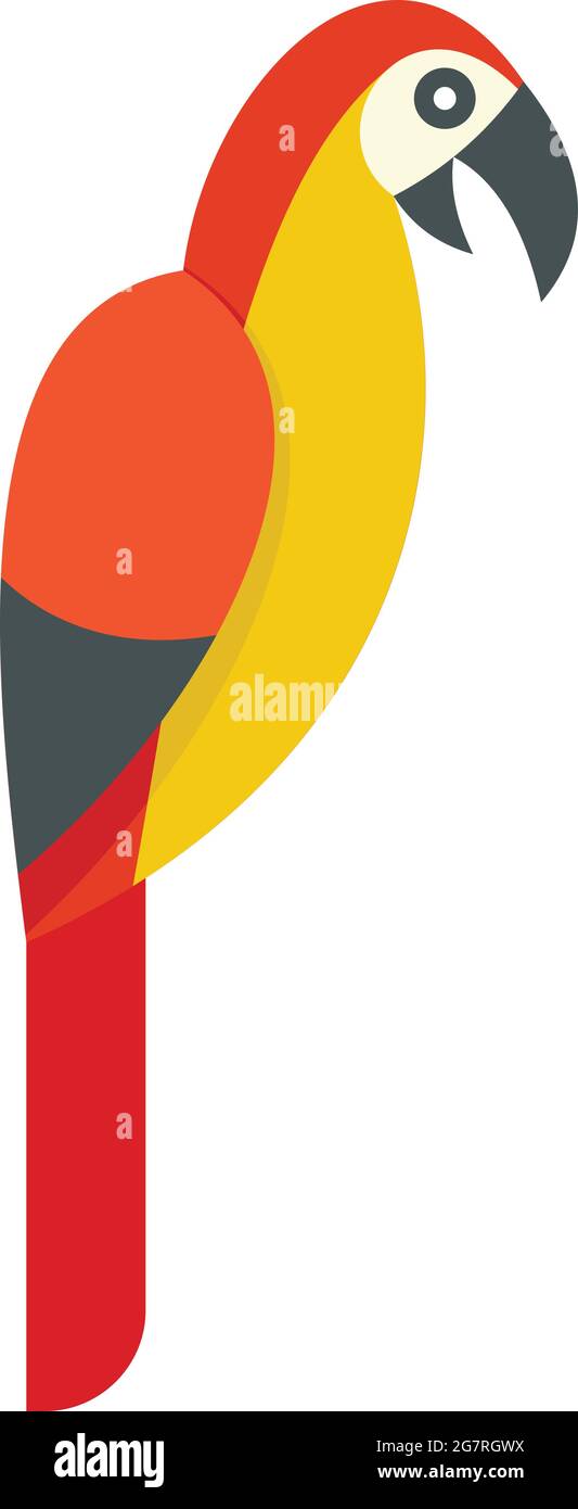 Parrot icon. Flat illustration of parrot vector icon isolated on white ...