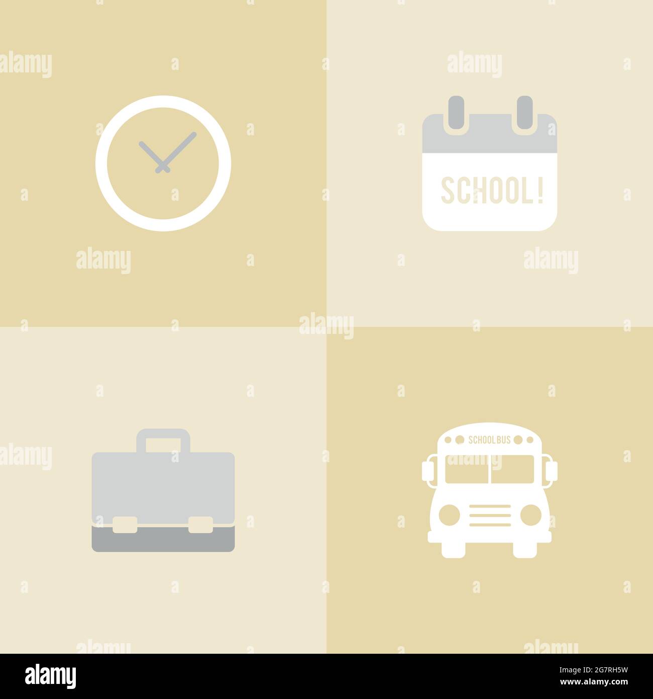 Back to school minimalist icon set. Vector illustration, flat design ...