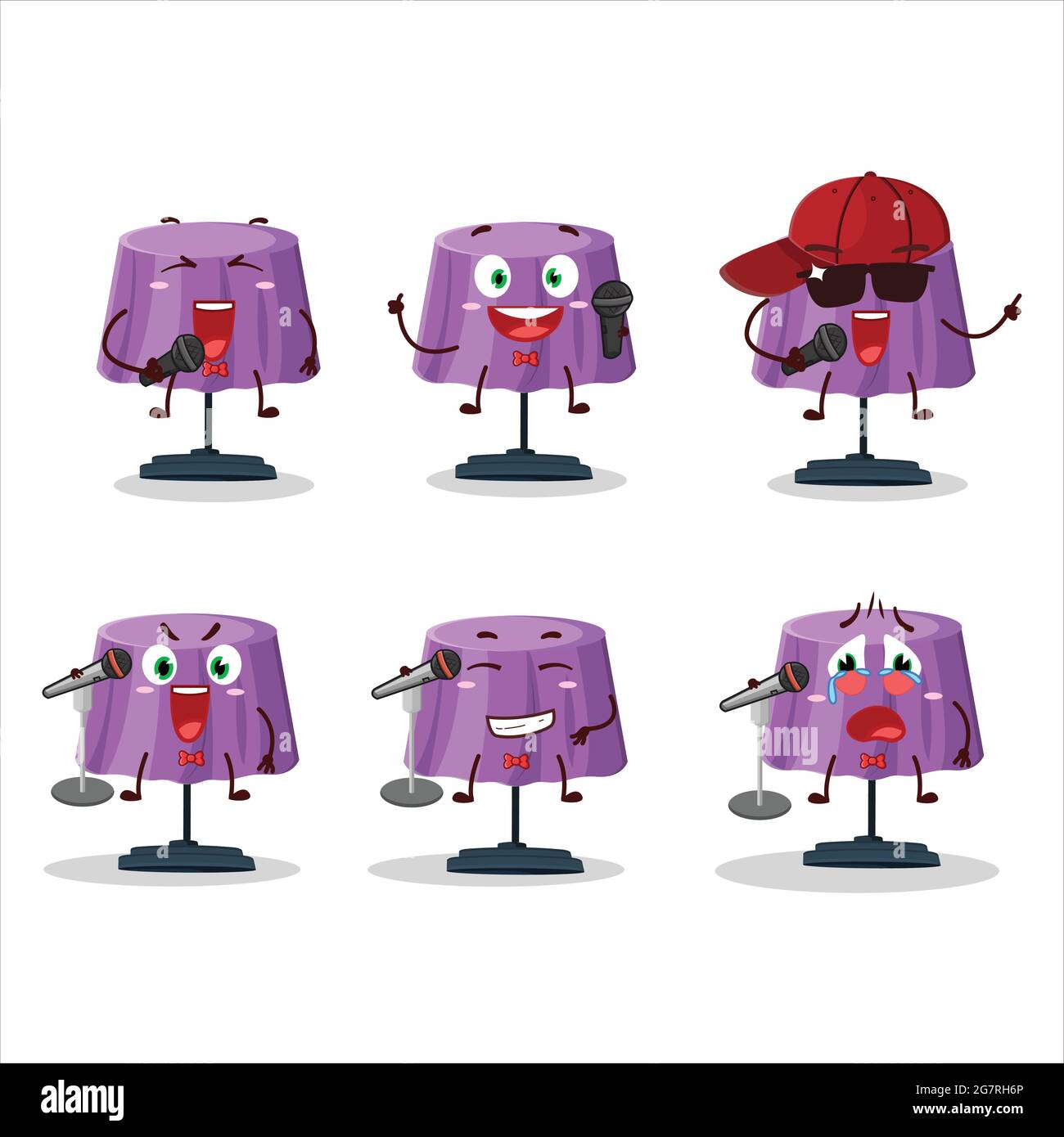 A Cute Cartoon design concept of magic desk lamp singing a famous song ...