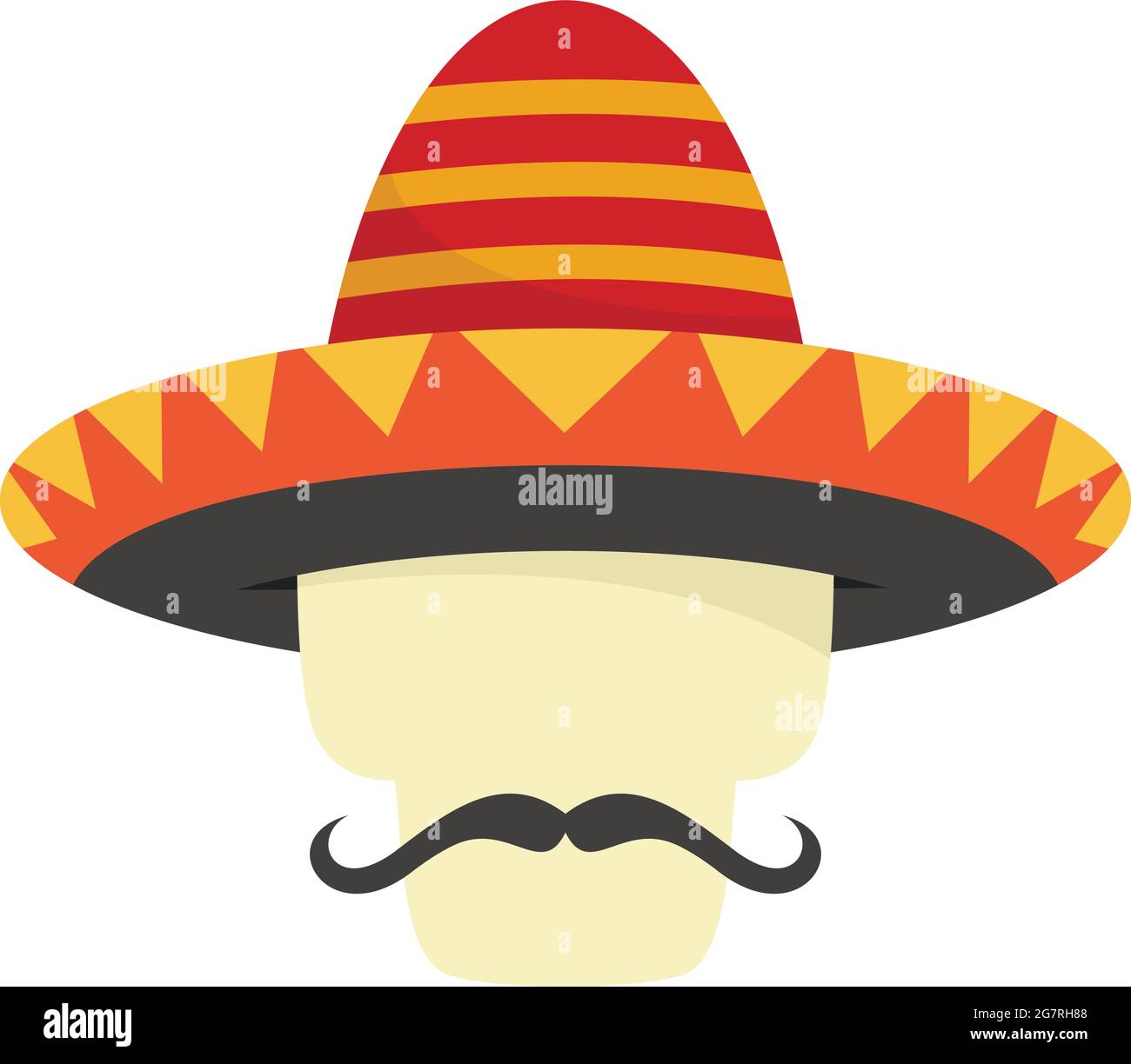 Mexican face man icon. Flat illustration of mexican face man vector ...