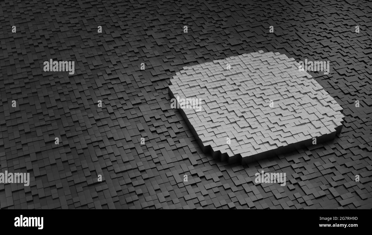 3d rendering metal cubes in shape of icon of calculator app in iOS ...