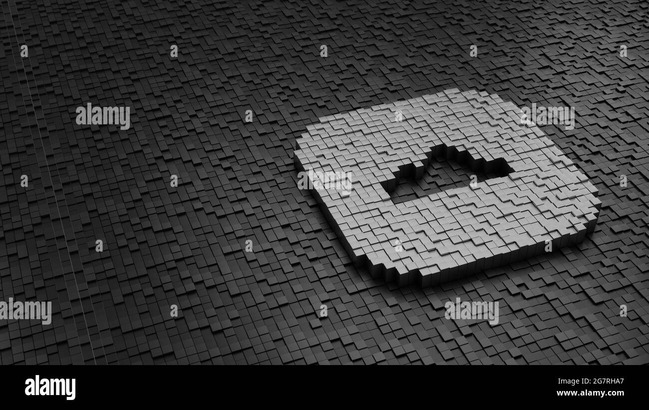 3d rendering metal cubes in shape of icon of iCloud drive app on iOS ...