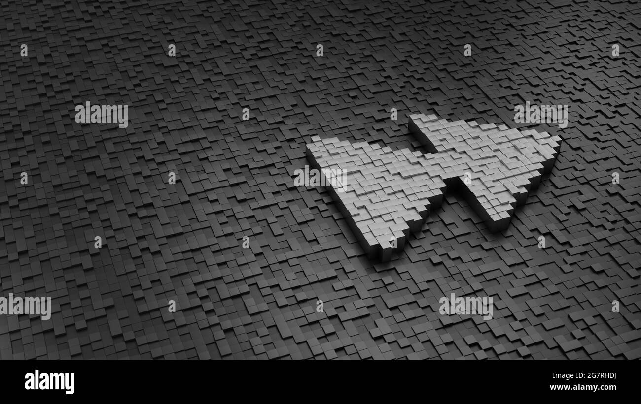 3d Rendering Metal Cubes In Shape Of Symbol Of Double Fast Forward Right Triangle Arrows Light