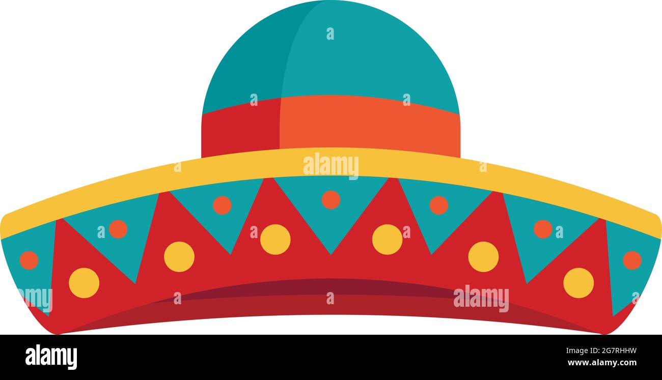 Sombrero hat icon. Flat illustration of sombrero hat vector icon ...