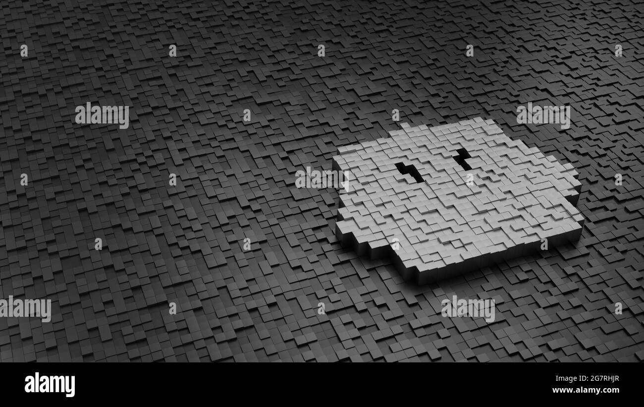 3d rendering metal cubes in shape of symbol of balance scale light ...