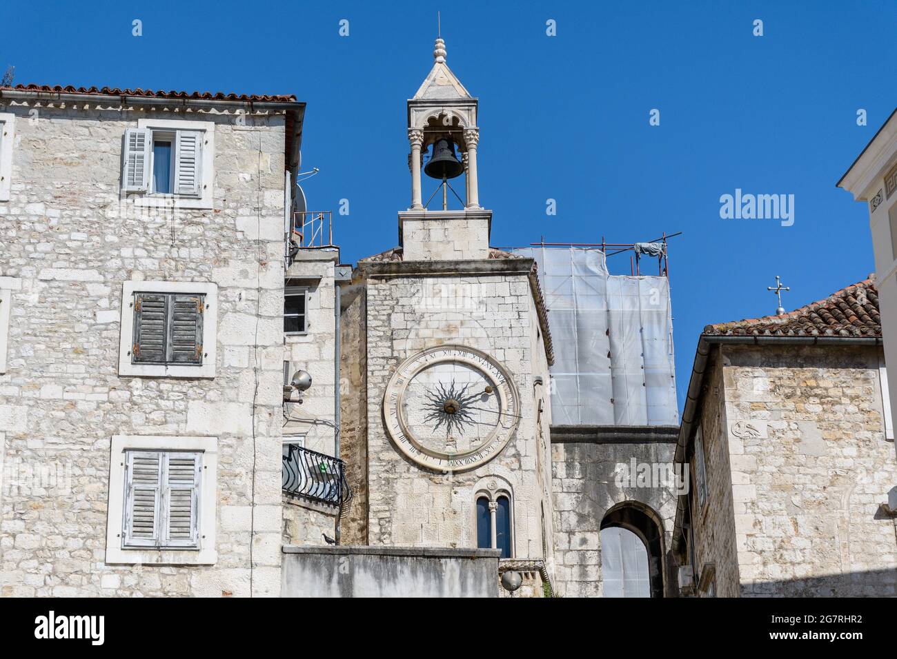 Municipal clock tower in Split, Croatia Stock Photo - Alamy