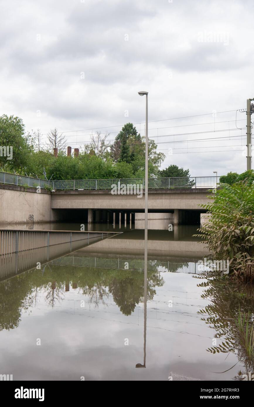 Underpass full of water Stock Photo - Alamy
