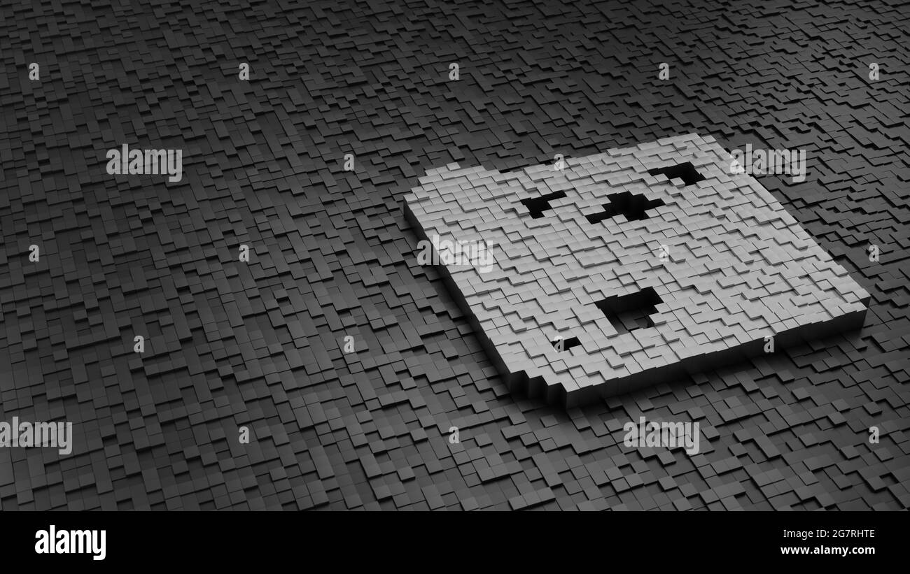3d Rendering Metal Cubes In Shape Of Symbol Of Blueprint Light Silver