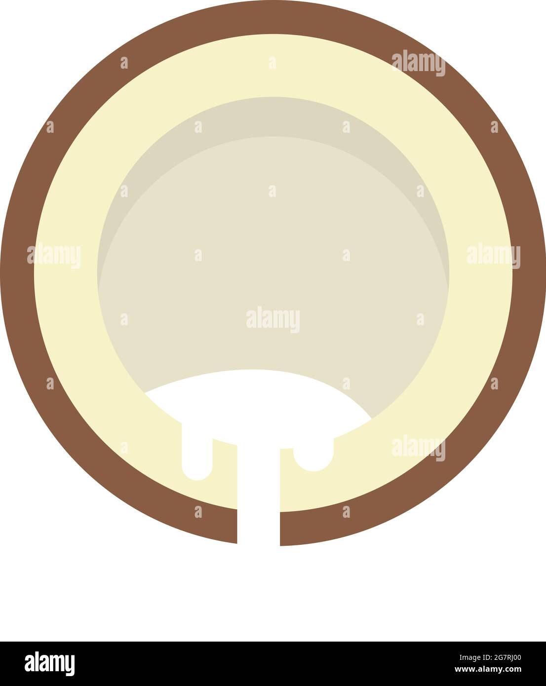 Half cutted coconut icon. Flat illustration of half cutted coconut ...