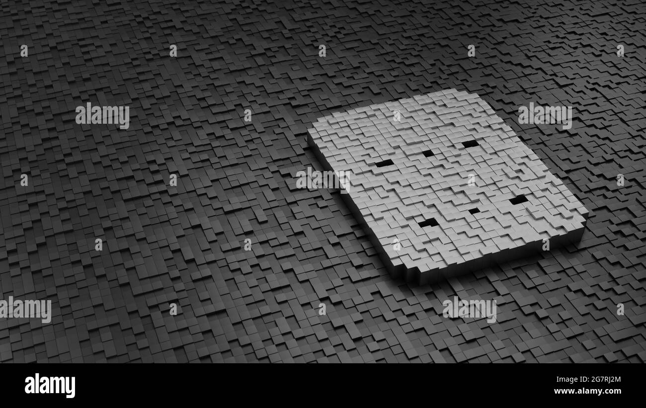 3d rendering metal cubes in shape of symbol of calculator with rounded ...