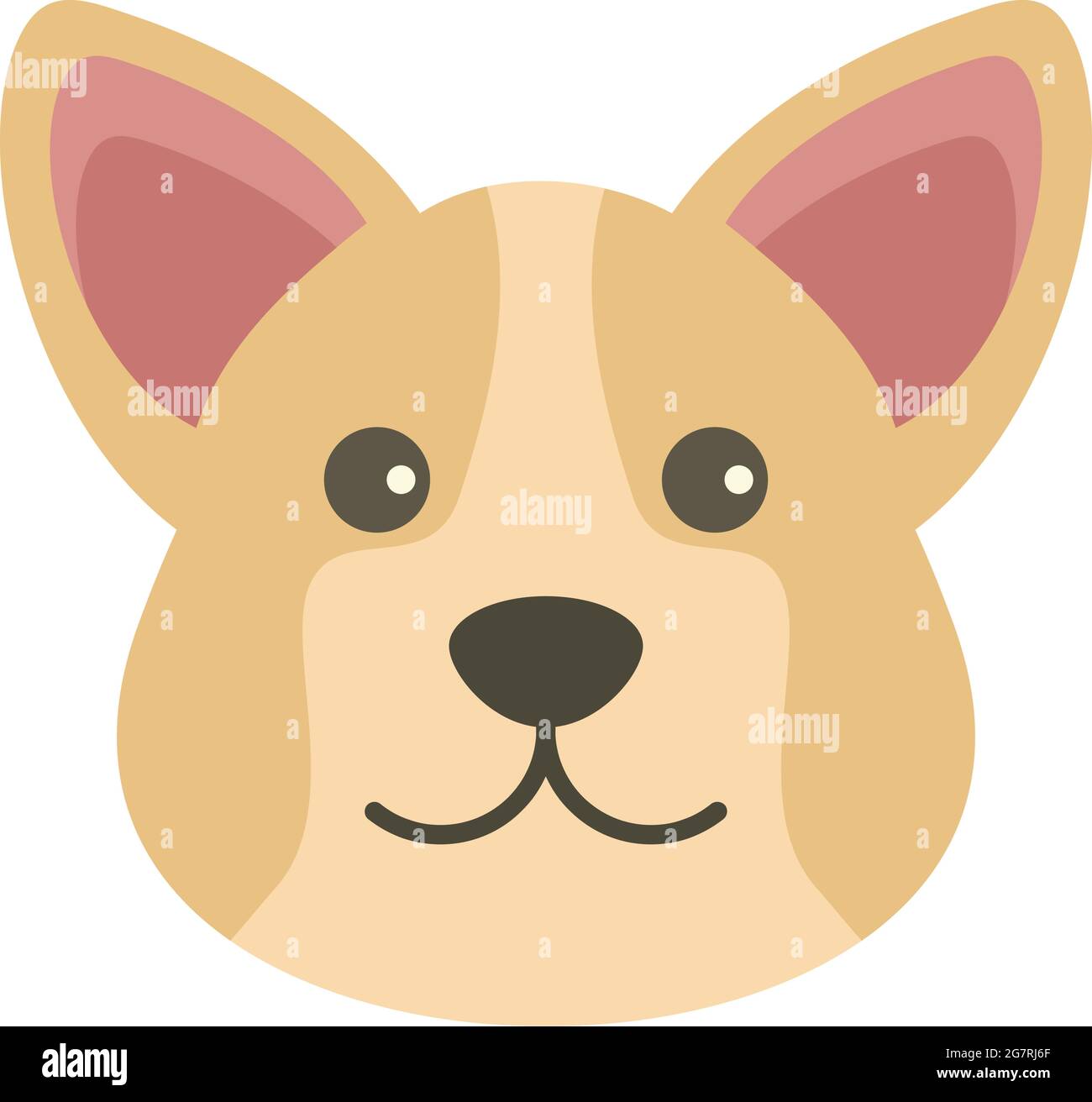 Cute corgi icon. Flat illustration of cute corgi vector icon isolated ...