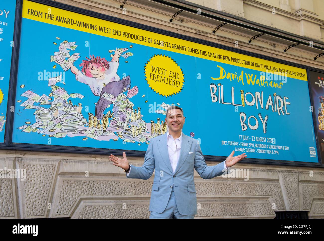 David Walliams outside the Garrick Theatre in London, during a visit to ...