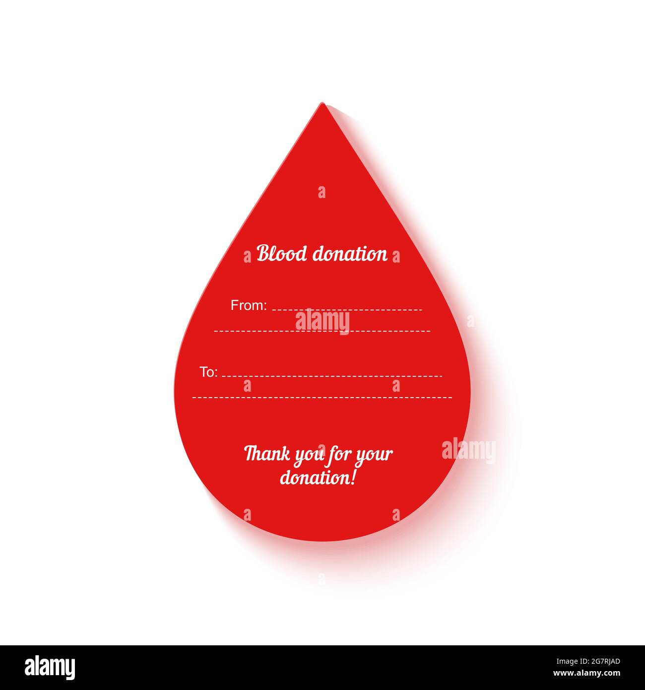Red drop of blood donation in paper cut out style. Blood donor data ...