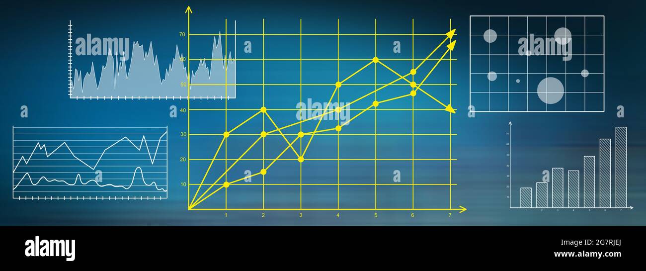 Illustration of a business charts concept Stock Photo - Alamy