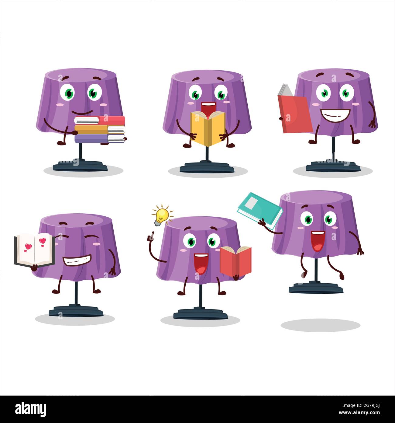 A picture of magic desk lamp cartoon character concept reading an ...