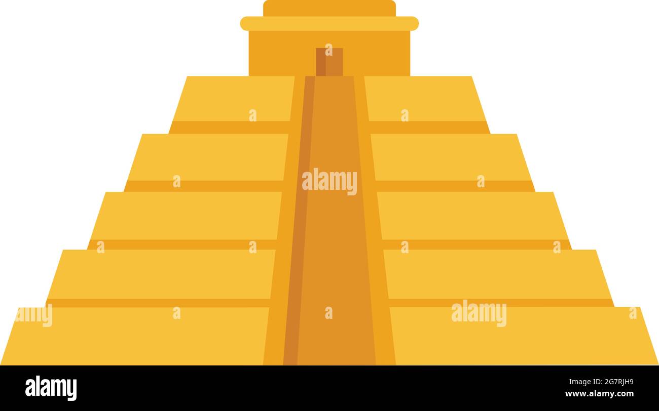 Maya pyramid icon. Flat illustration of maya pyramid vector icon ...
