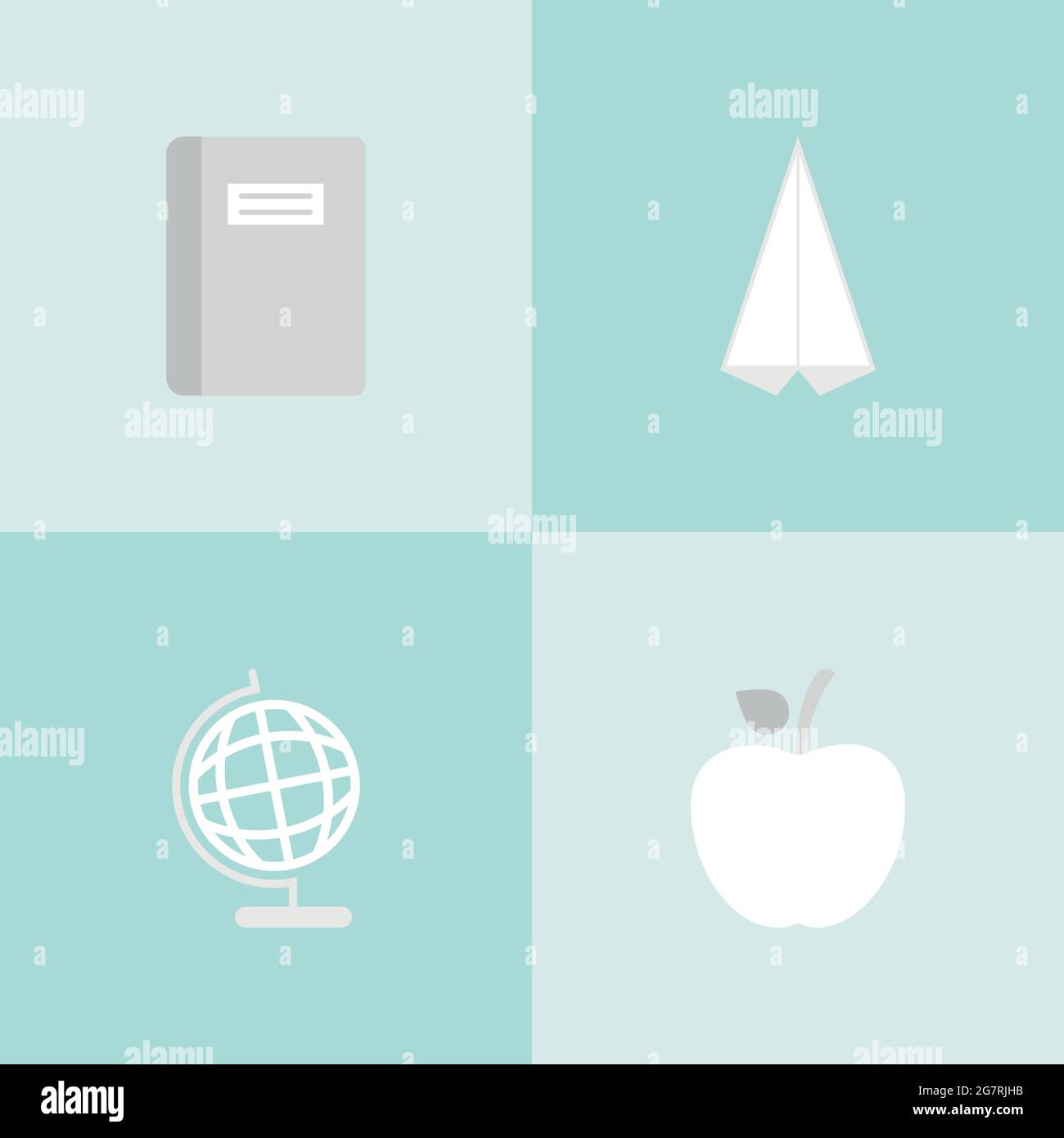 Back to school minimalist icon set. Vector illustration, flat design ...