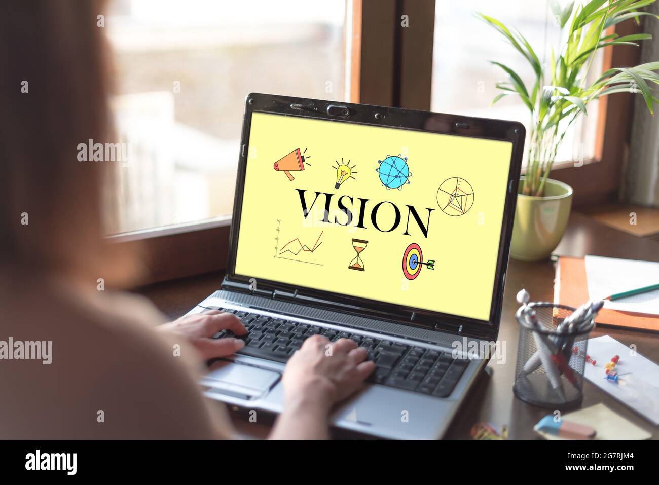 Laptop screen displaying a vision concept Stock Photo - Alamy