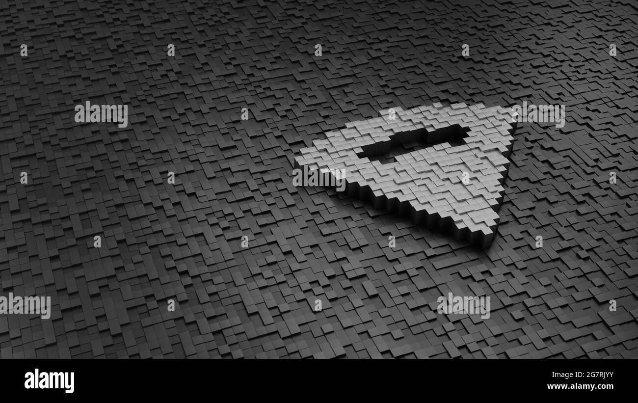 3d Rendering Metal Cubes In Shape Of Symbol Of Connection Volume Middle