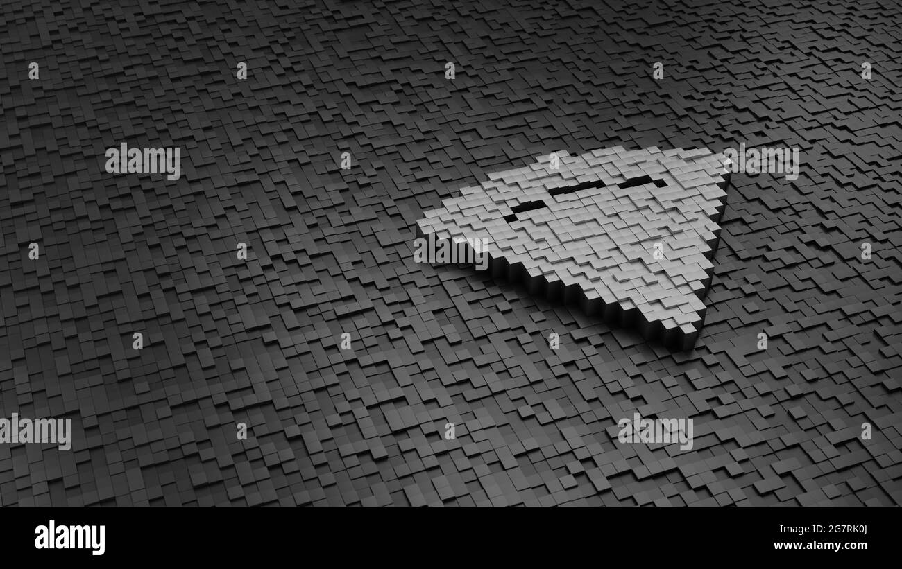 3d Rendering Metal Cubes In Shape Of Symbol Of Connection Volume Full