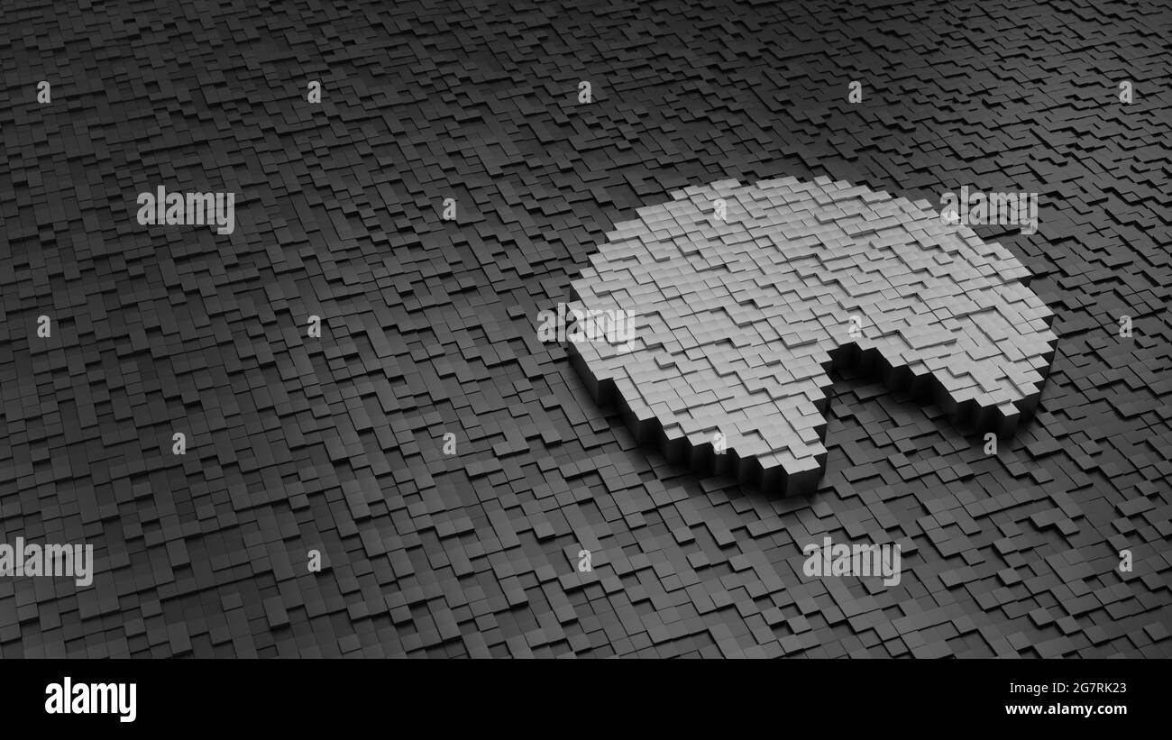 3d Rendering Metal Cubes In Shape Of Symbol Of Connection Circular