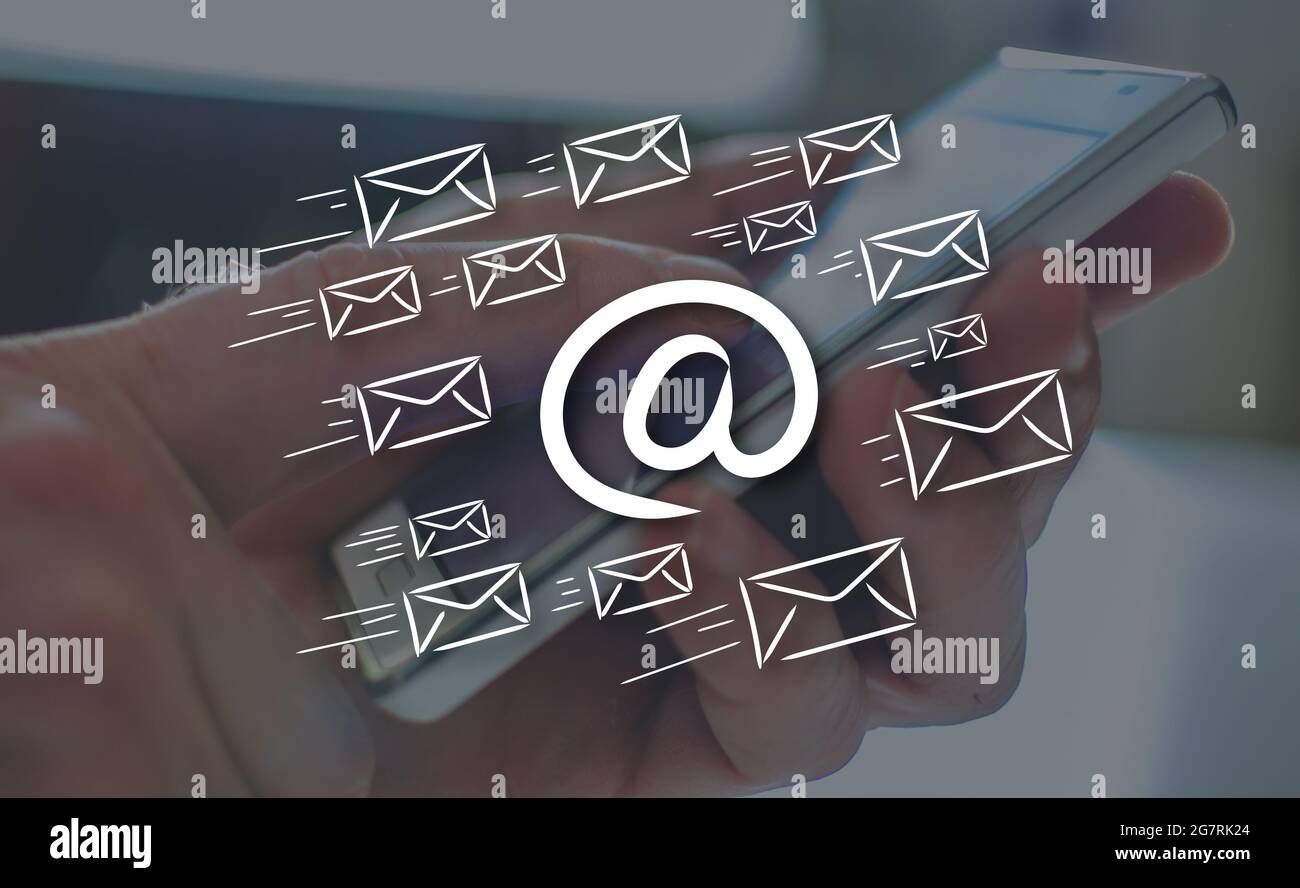 Email concept illustrated by a picture on background Stock Photo - Alamy