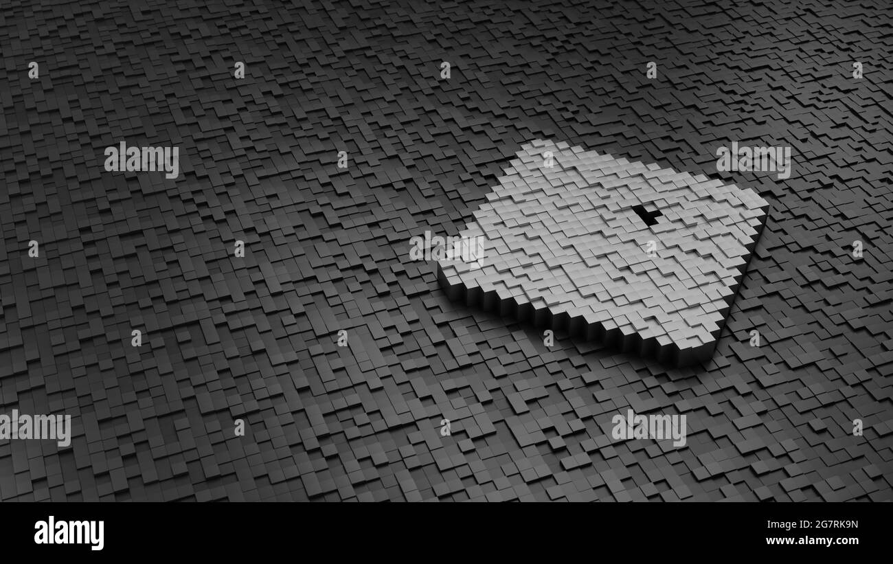 3d rendering metal cubes in shape of symbol of lozenge traffic sign ...