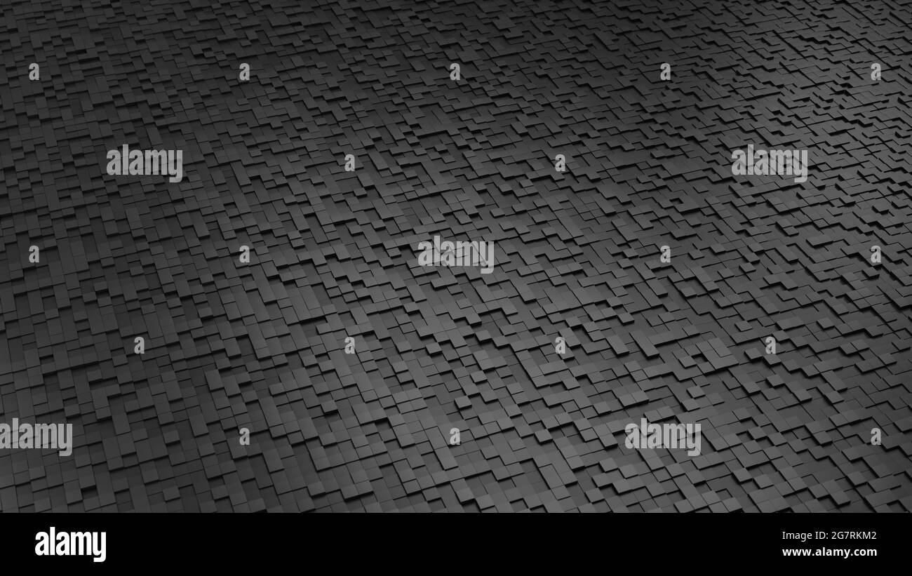 3d rendering metal cubes in shape of symbol of exclamation symbol light ...