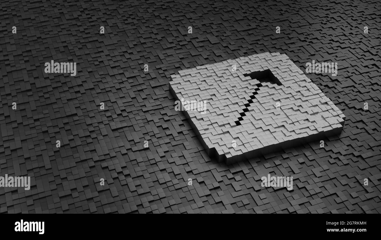 3d rendering metal cubes in shape of symbol of square with up arrow ...