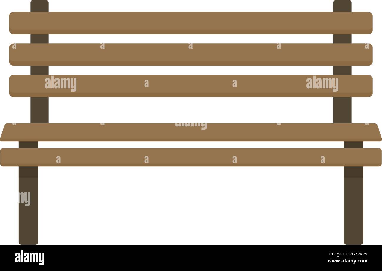Wood bench icon. Flat illustration of wood bench vector icon isolated ...