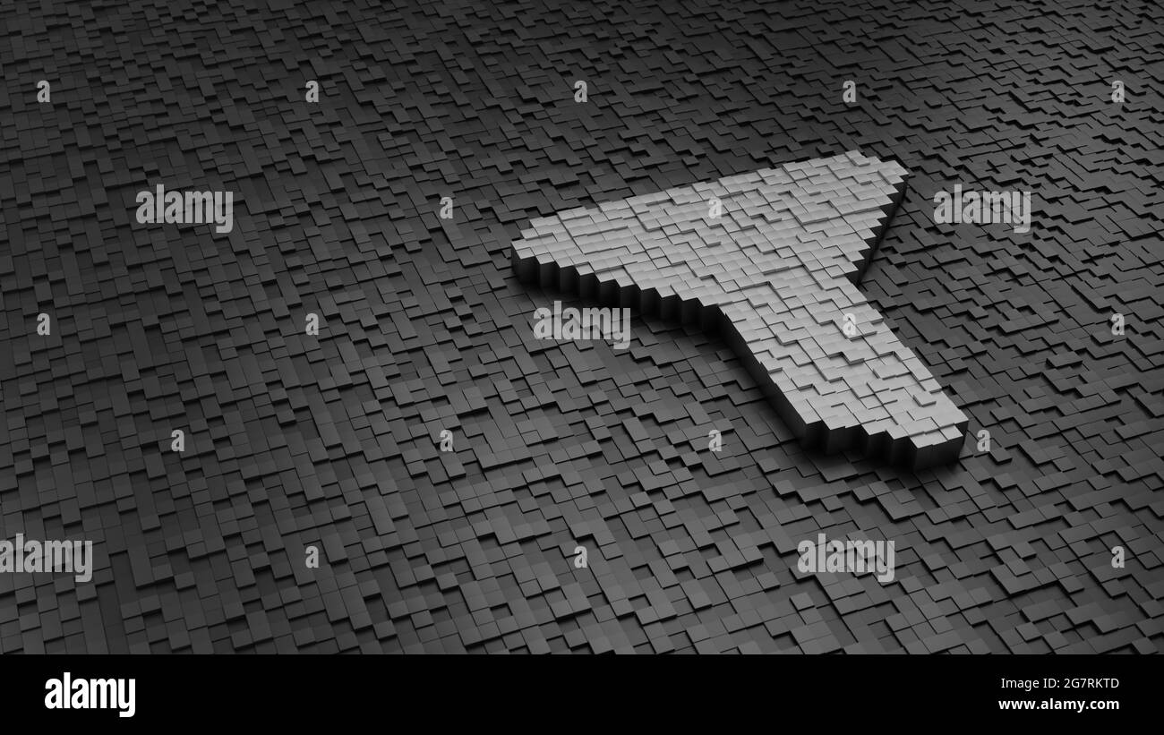 3d Rendering Metal Cubes In Shape Of Symbol Of Filtering Funnel Light
