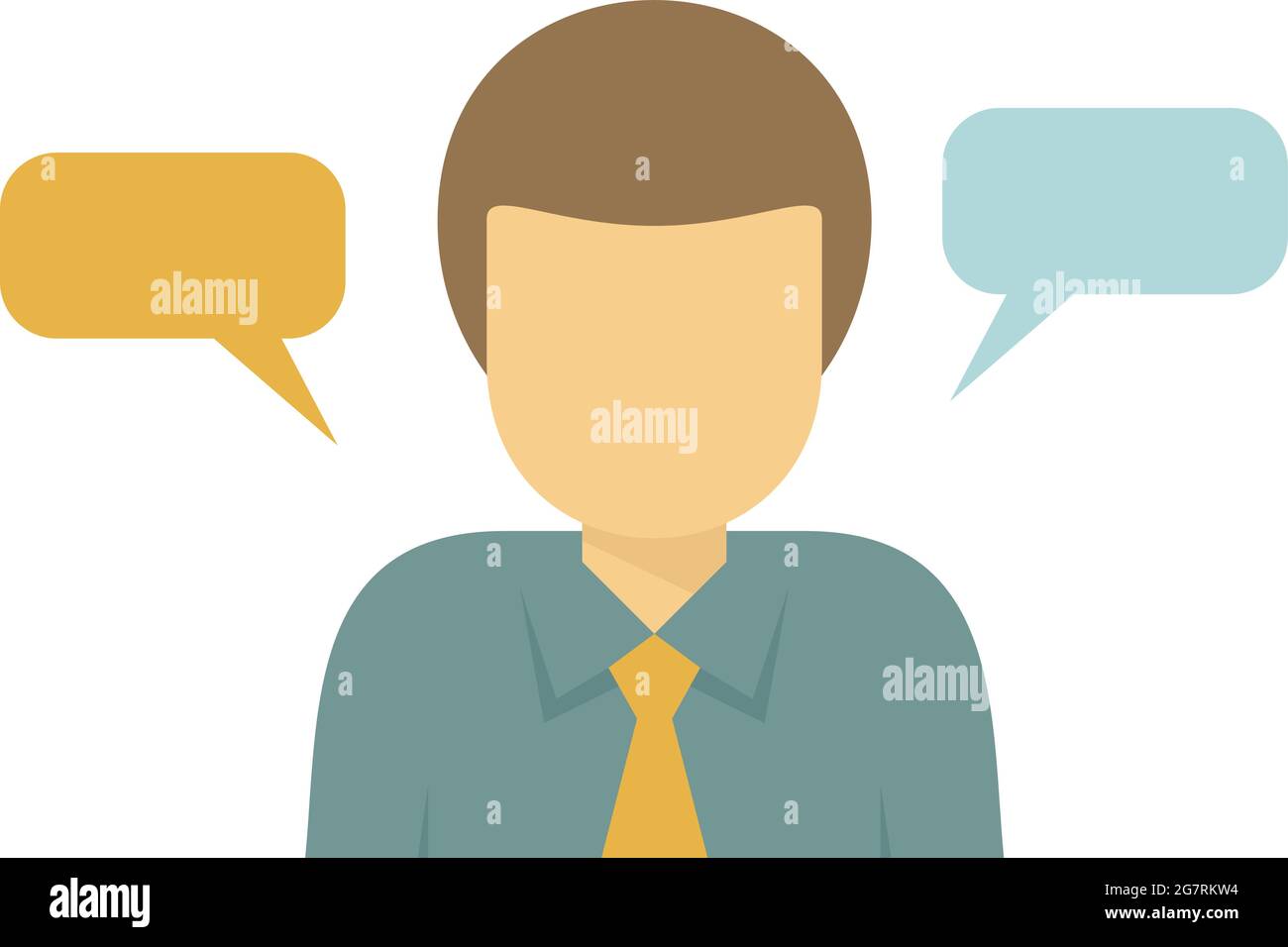 Office worker thinking icon. Flat illustration of office worker ...