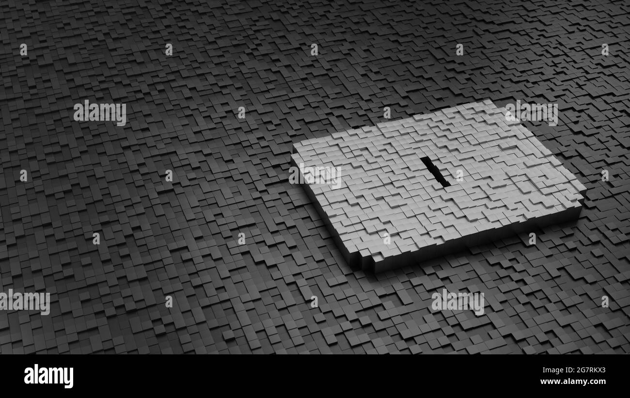 3d rendering metal cubes in shape of symbol of first aid box with cross ...