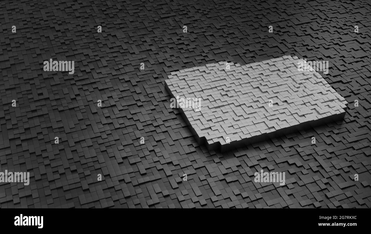 3d rendering metal cubes in shape of symbol of office folder light ...