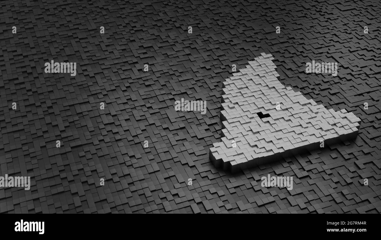 3d rendering metal cubes in shape of symbol of wizardďż˝s hat with ...