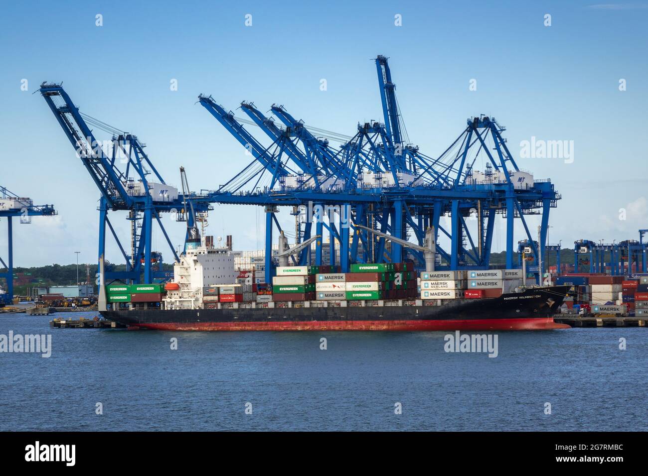 Maersk Wilmington Container Cargo Ship In Port Colon Republic Of Panama ...