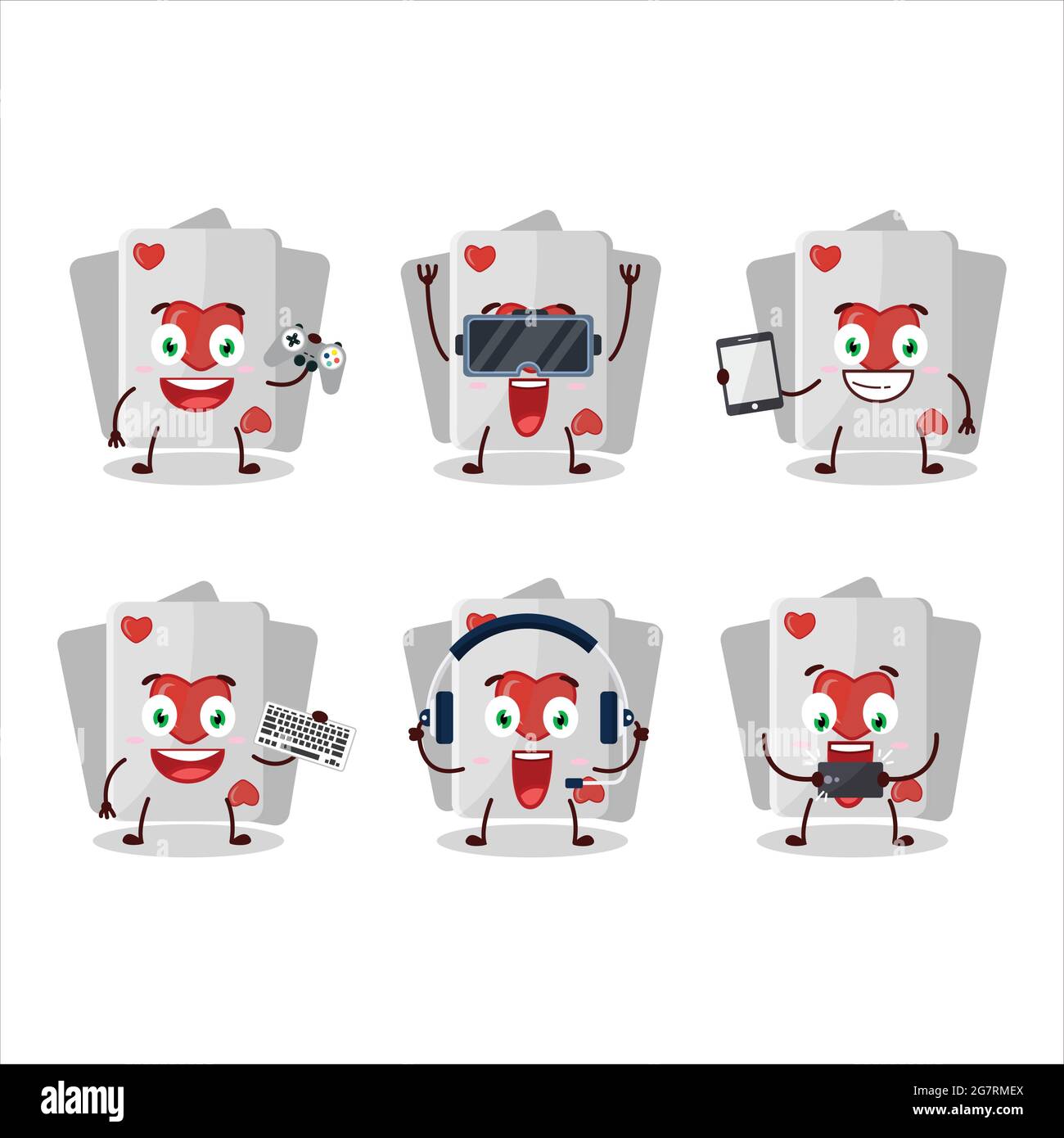 Remi card love cartoon character are playing games with various cute ...