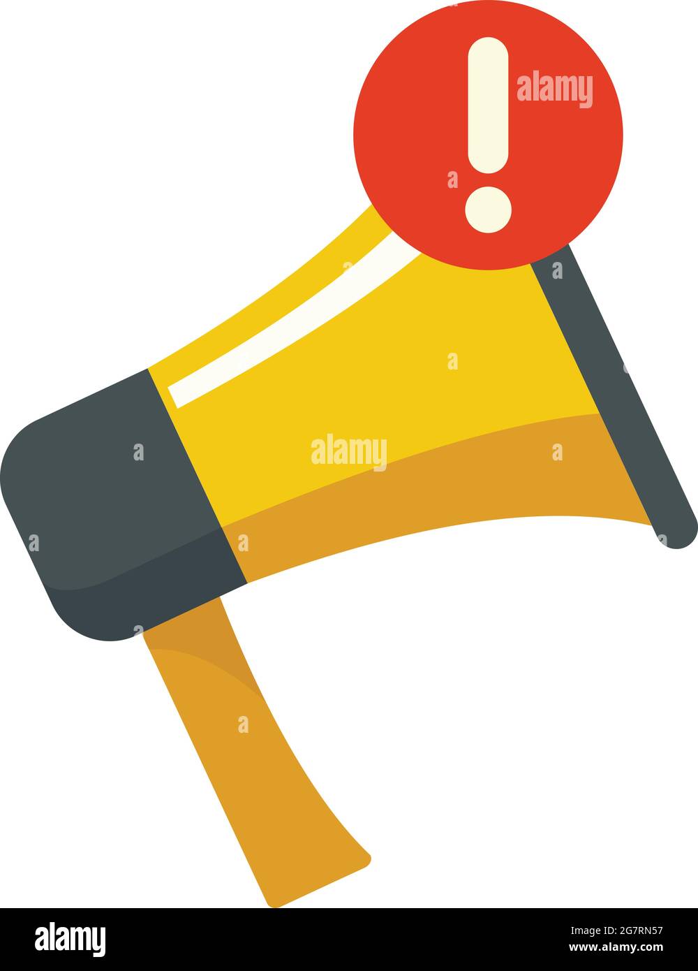 Megaphone notification icon. Flat illustration of megaphone ...