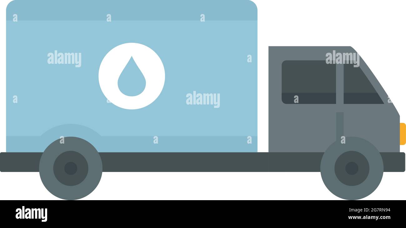 Milk delivery truck icon. Flat illustration of milk delivery truck ...