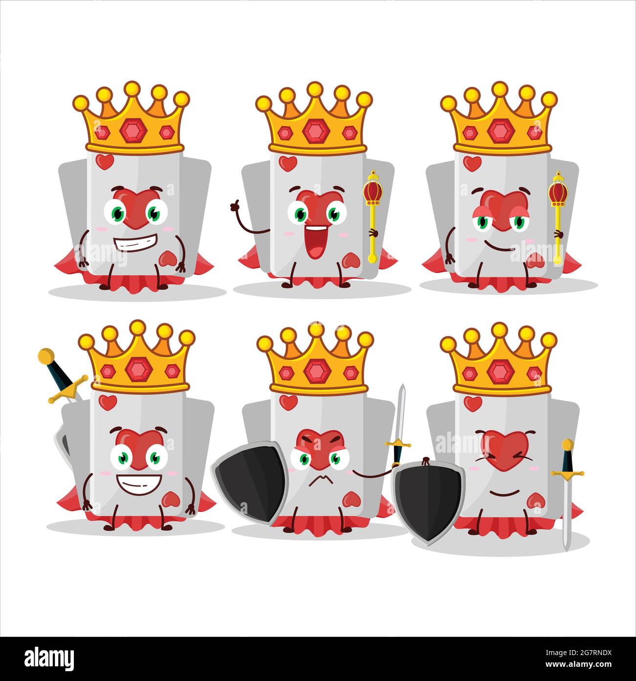 A Charismatic King remi card love cartoon character wearing a gold ...