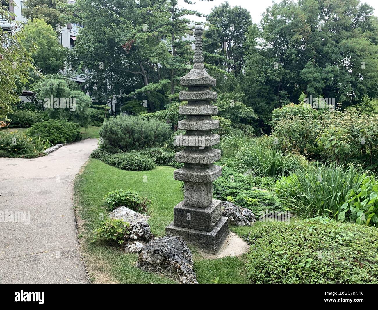 Japanese style stone structure in the Setagaya Park in Vienna, Austria ...