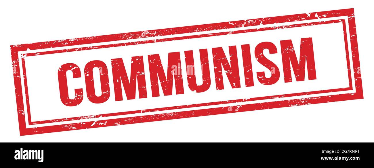 COMMUNISM text on red grungy vintage rectangle stamp Stock Photo - Alamy