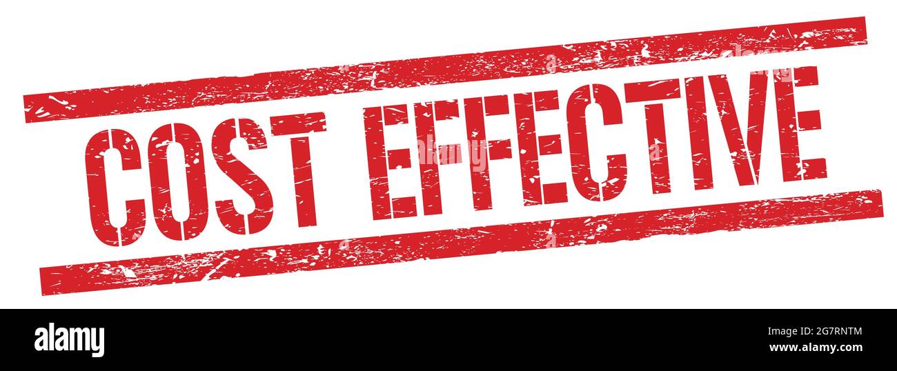 COST EFFECTIVE text on red grungy rectangle stamp sign Stock Photo - Alamy