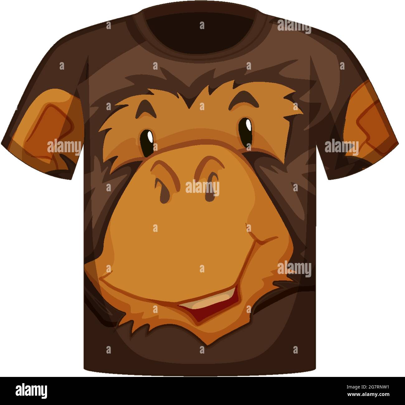 Front of t-shirt with face of monkey pattern illustration Stock Vector ...