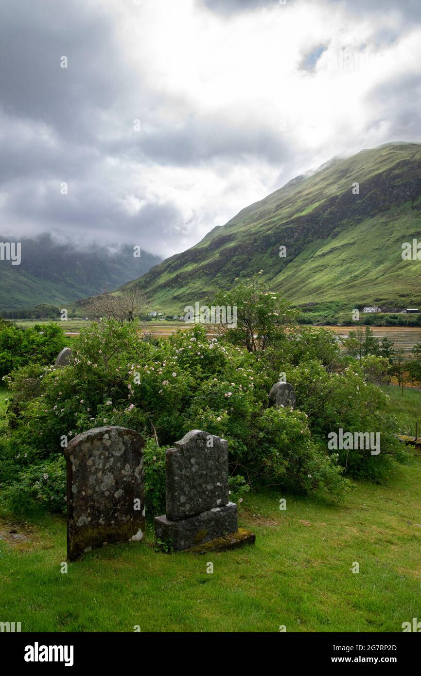 A beautiful graveyard in the middle of the Scottish Highlands Stock ...
