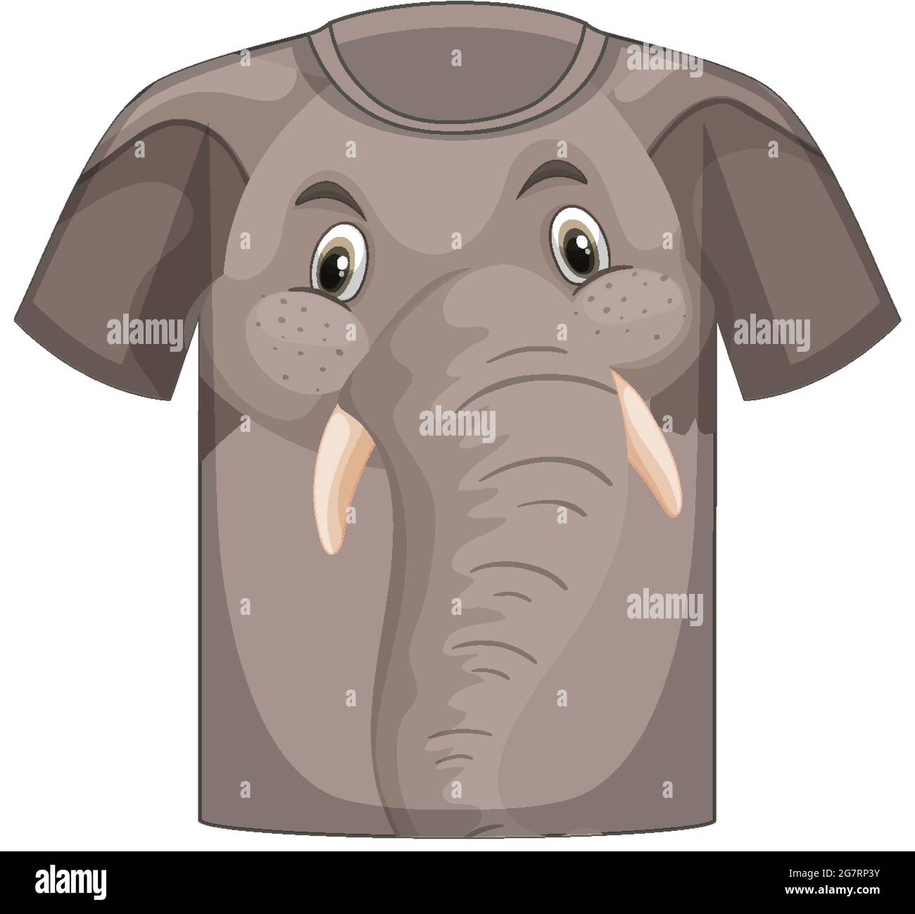 Front of t-shirt with face of elephant pattern illustration Stock ...