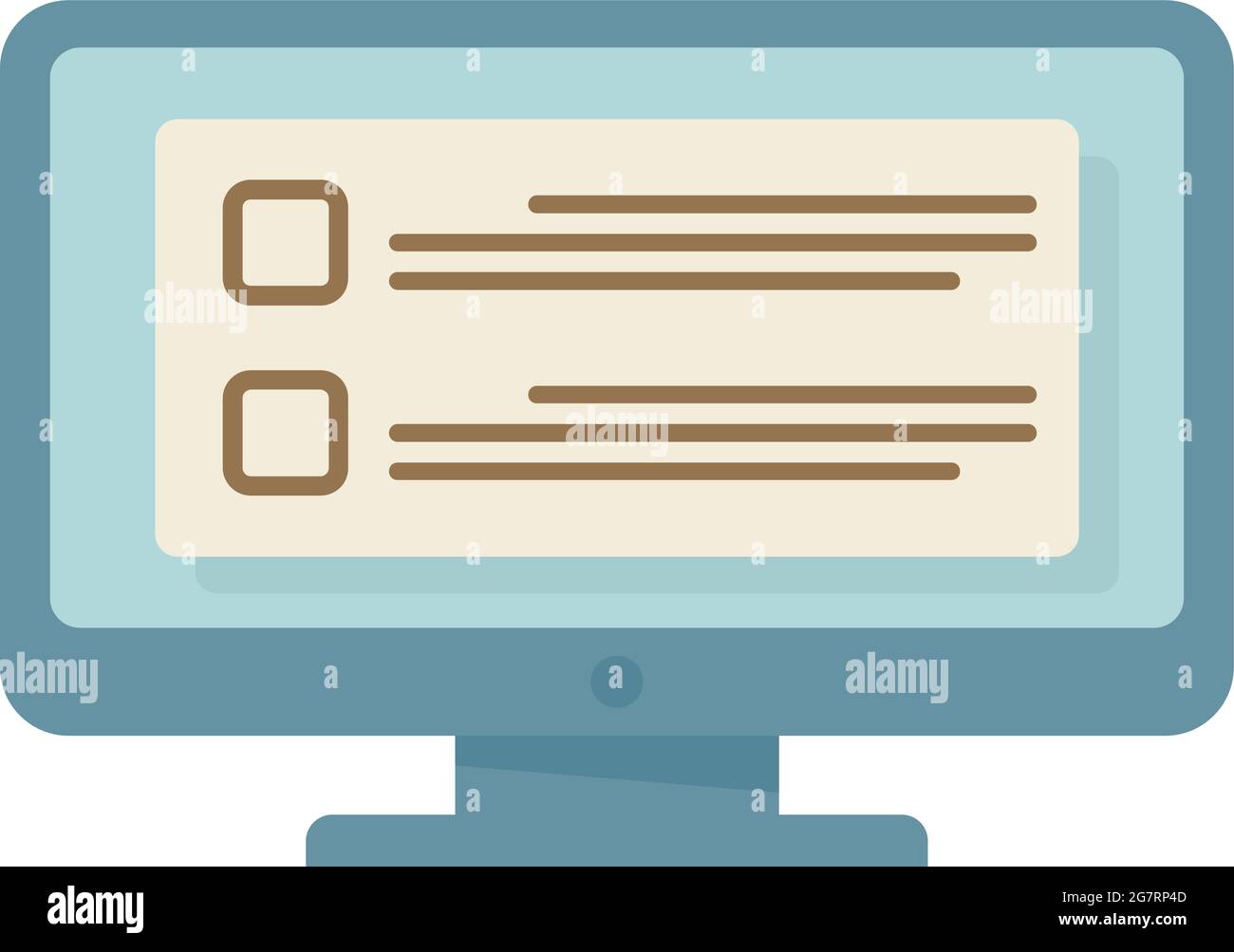 Online computer task icon. Flat illustration of online computer task ...