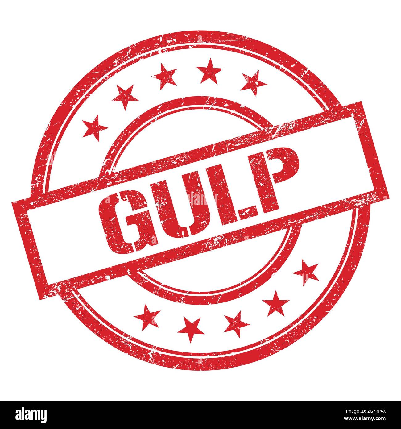 GULP text written on red round vintage rubber stamp Stock Photo - Alamy