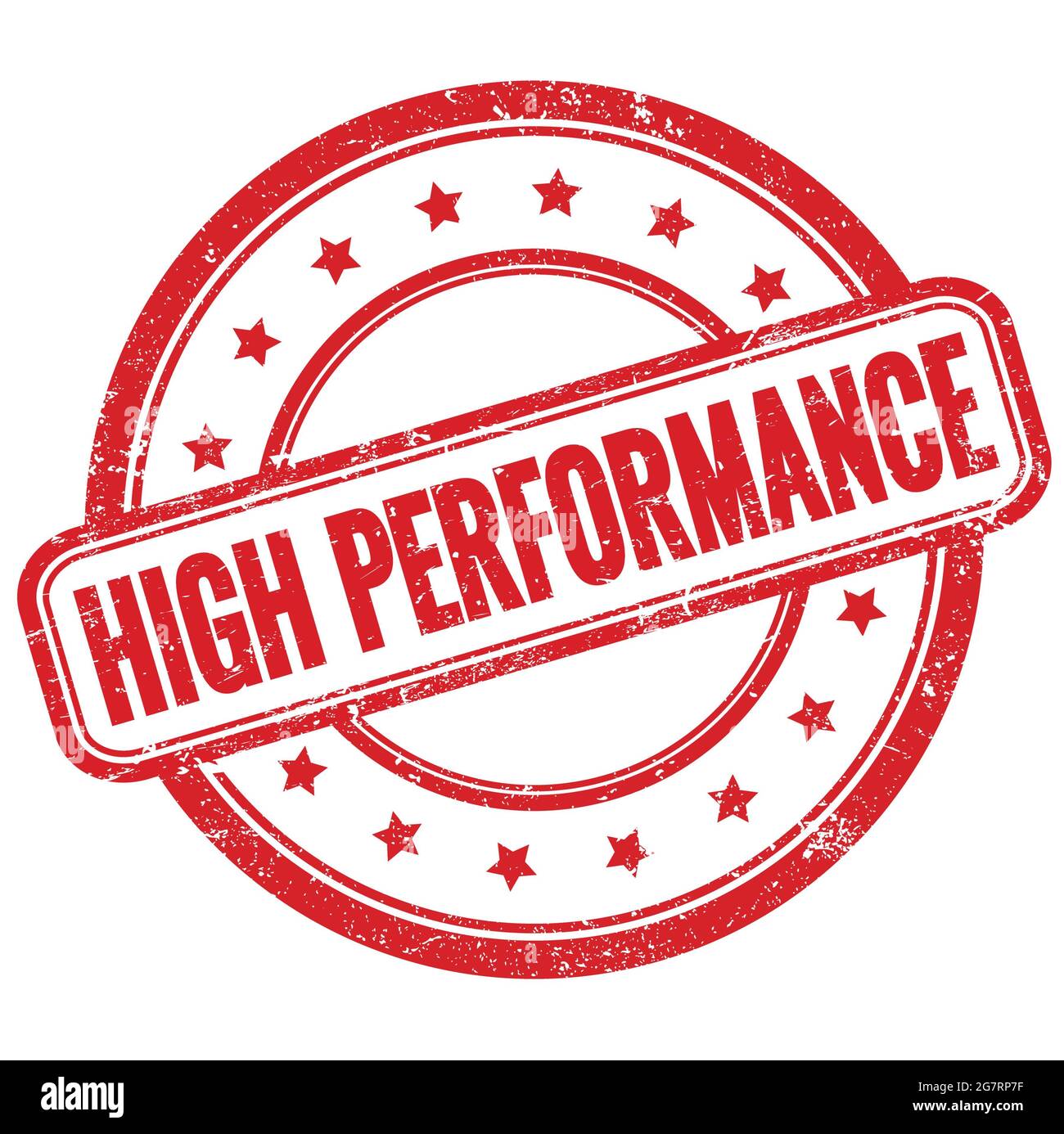 HIGH PERFORMANCE text on red vintage grungy round rubber stamp Stock ...