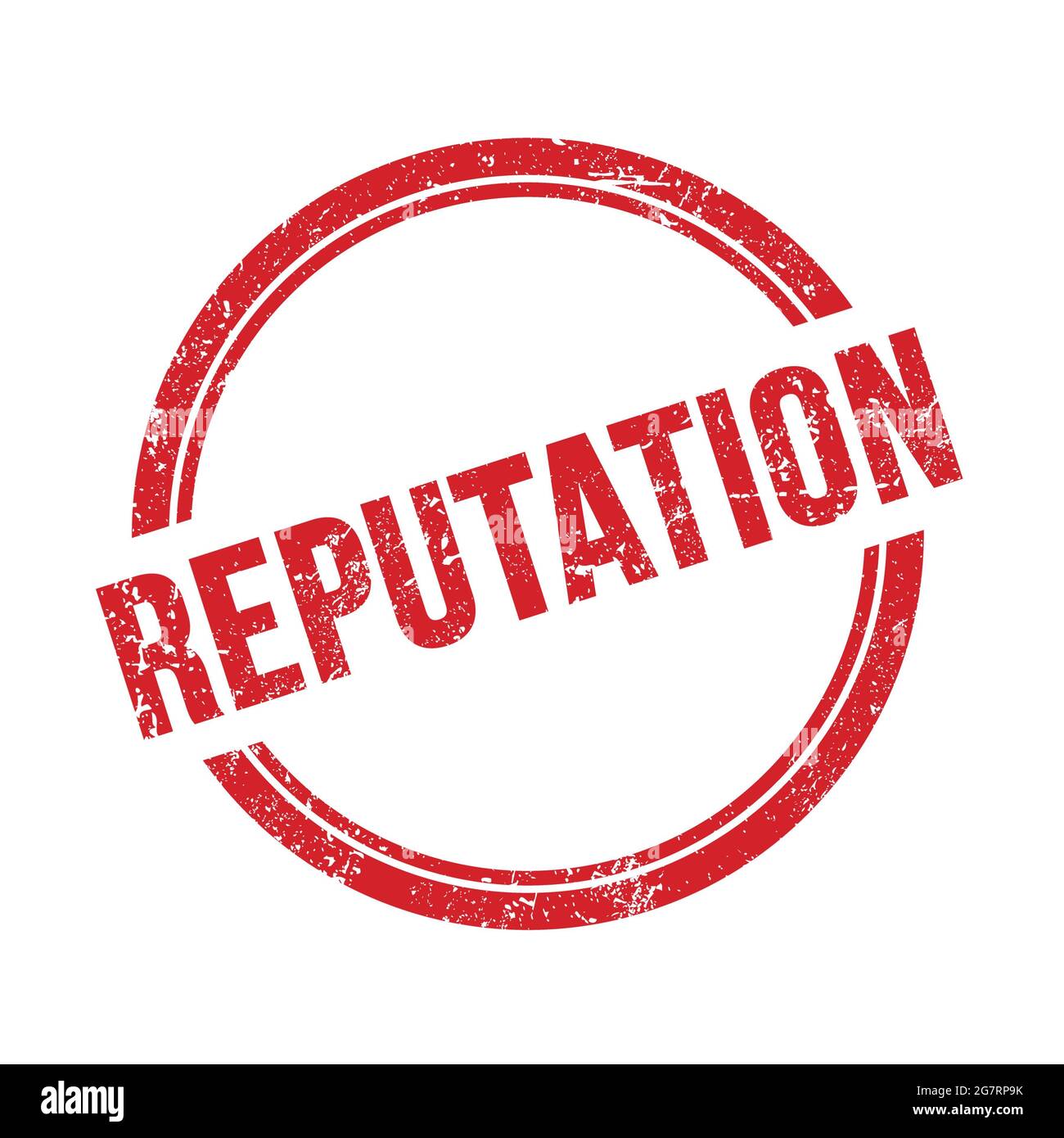 REPUTATION text written on red grungy vintage round stamp Stock Photo ...